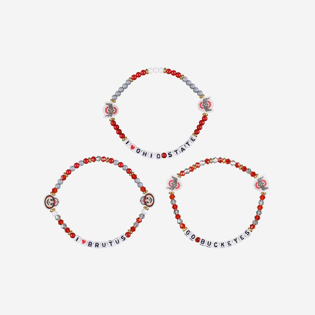 Ohio State Buckeyes 3 Pack Friendship Bracelet FOCO