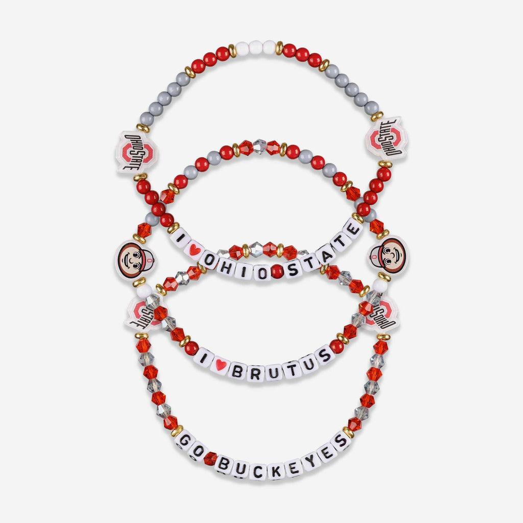 Ohio State Buckeyes 3 Pack Friendship Bracelet FOCO