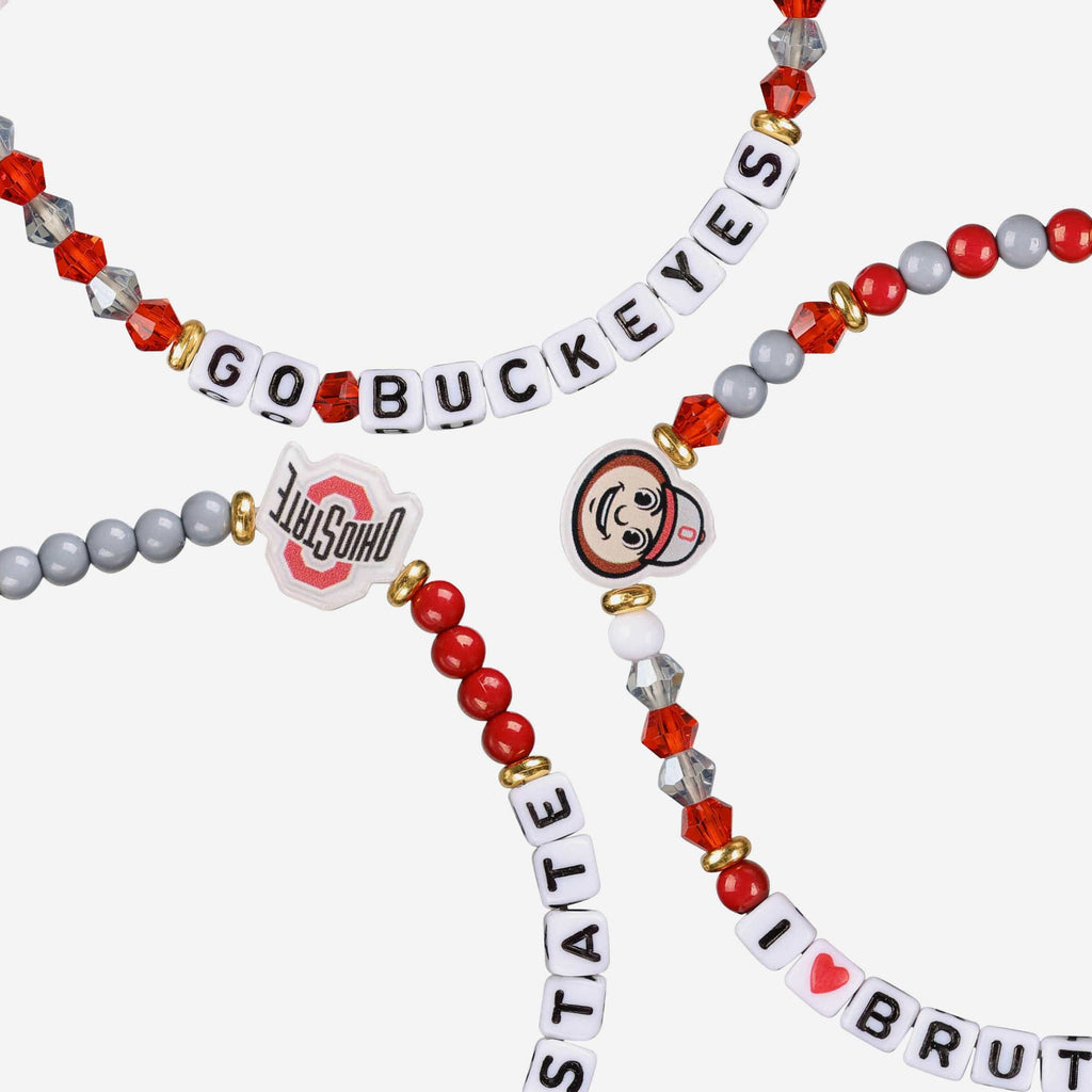 Ohio State Buckeyes 3 Pack Friendship Bracelet FOCO