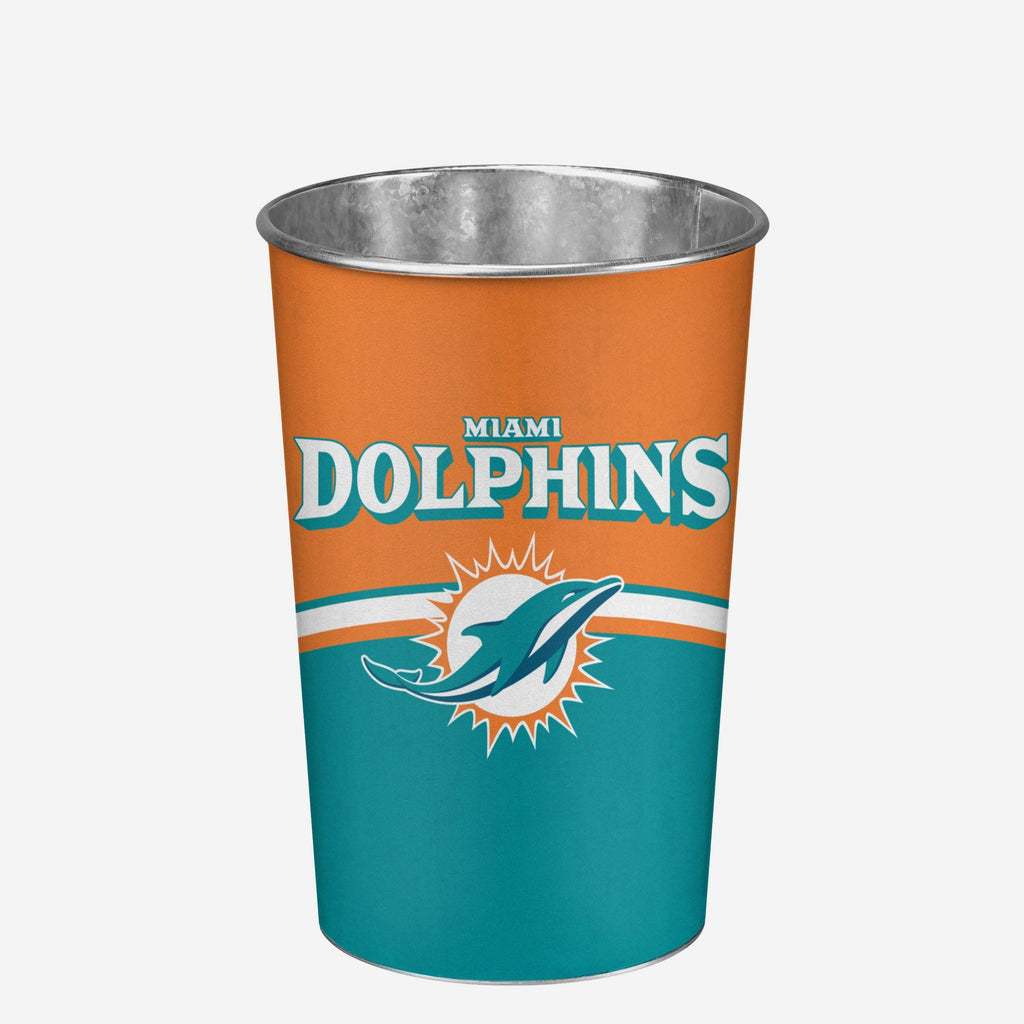 Miami Dolphins Team Stripe Trash Can FOCO