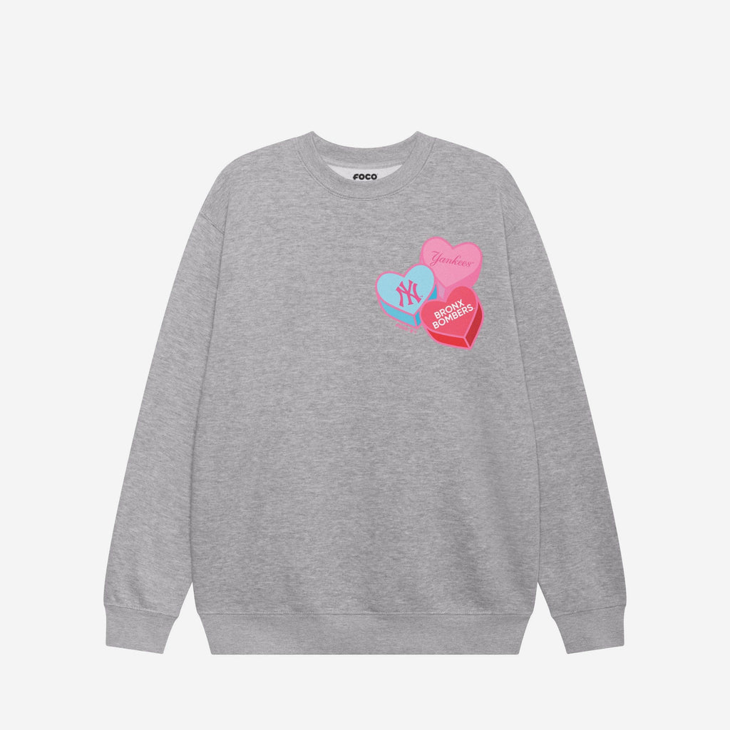 New York Yankees Candy Heart Crew Neck Sweatshirt FOCO