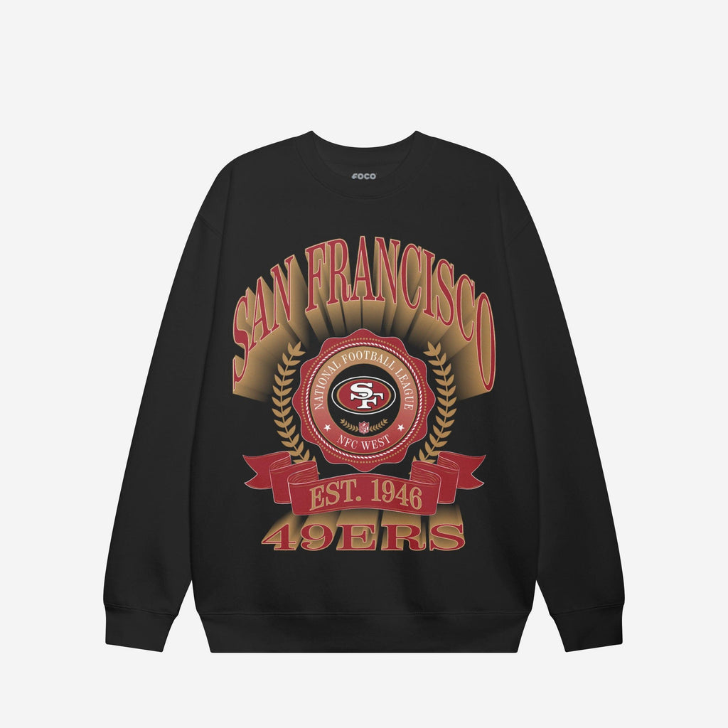 San Francisco 49ers Banner Crest Crew Neck Sweatshirt FOCO