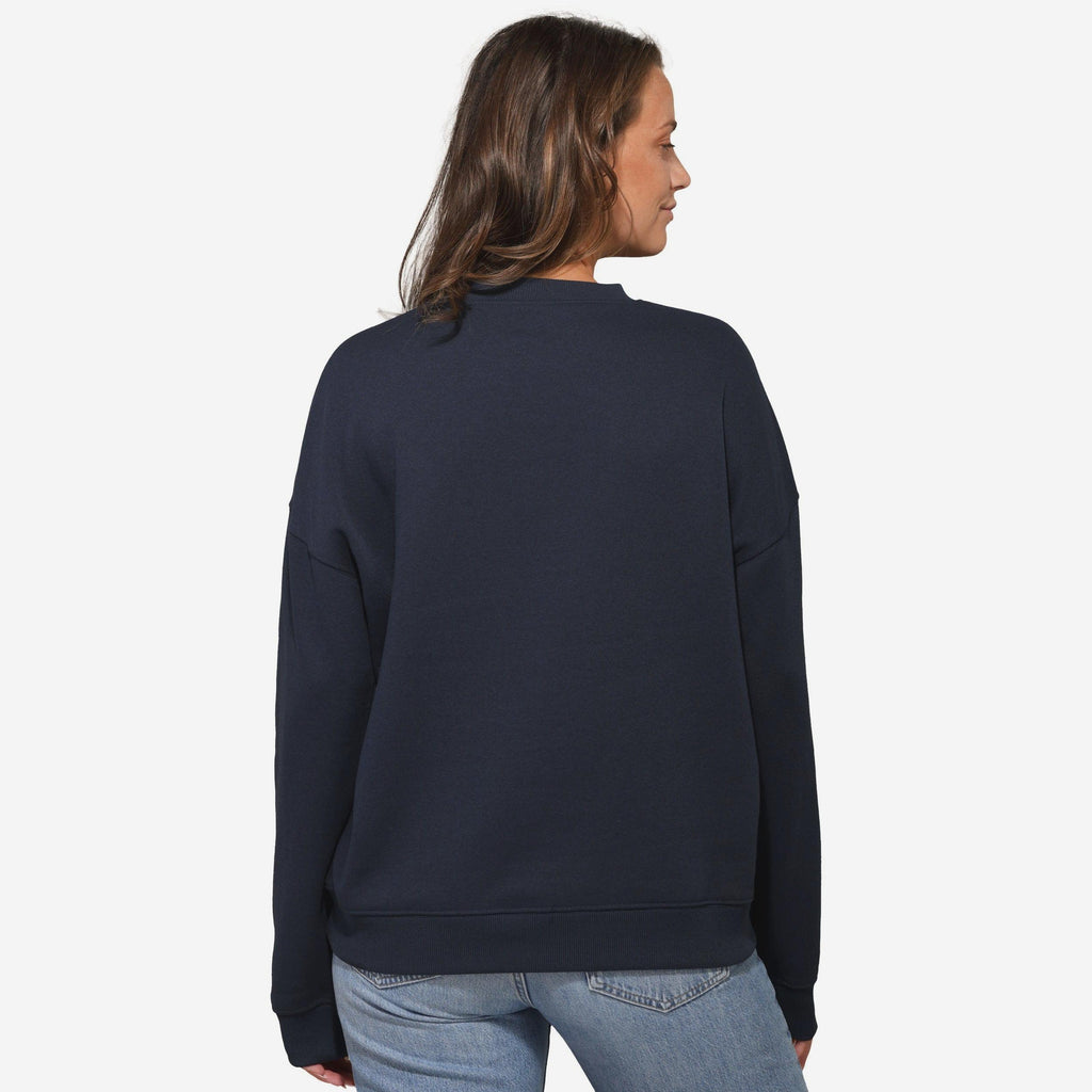 Denver Broncos Womens Rhinestone Logo Oversized Crew Neck Sweatshirt FOCO