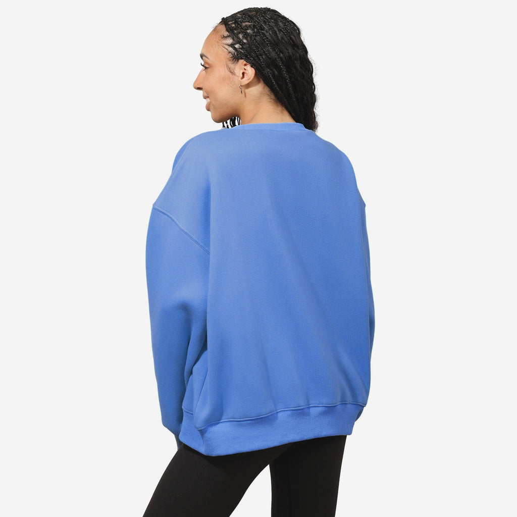 Detroit Lions Womens Rhinestone Logo Oversized Crew Neck Sweatshirt FOCO