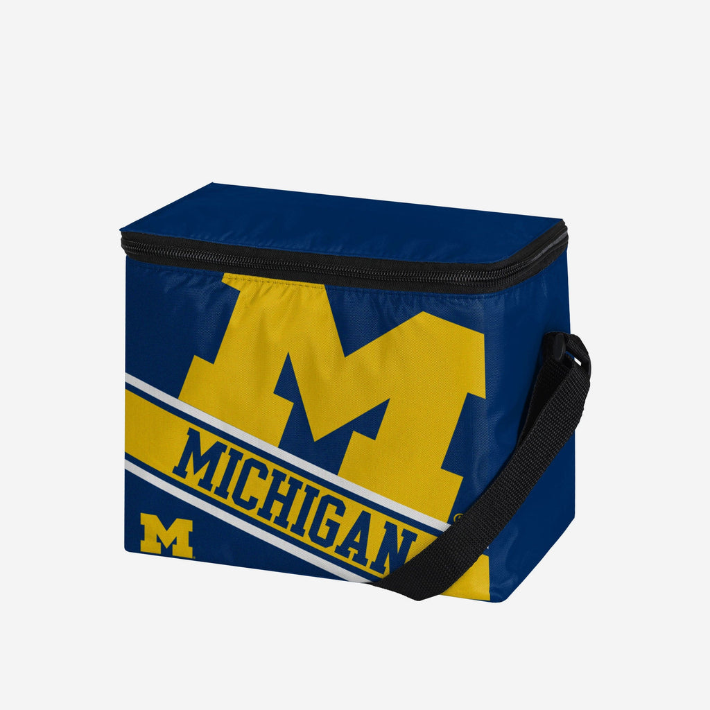 Michigan Wolverines Big Logo Stripe 6 Pack Cooler FOCO