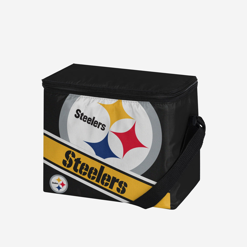 Pittsburgh Steelers Big Logo Stripe 6 Pack Cooler FOCO