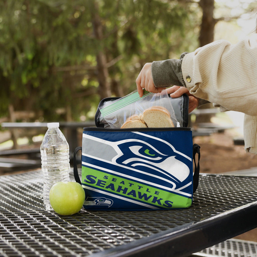 Seattle Seahawks Big Logo Stripe 6 Pack Cooler FOCO