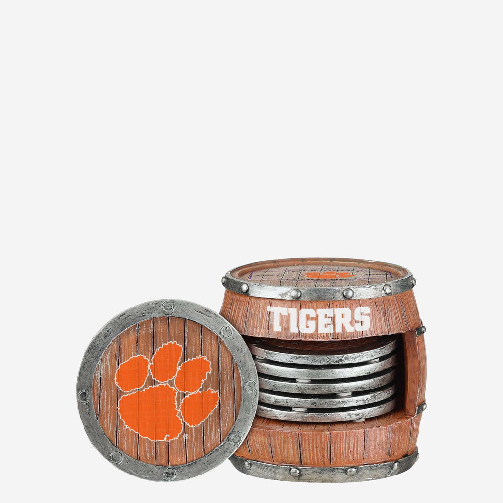Clemson Tigers 5 Pack Barrel Coaster Set FOCO