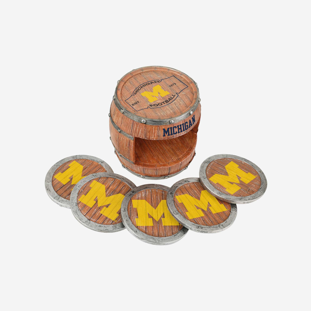 Michigan Wolverines 5 Pack Barrel Coaster Set FOCO