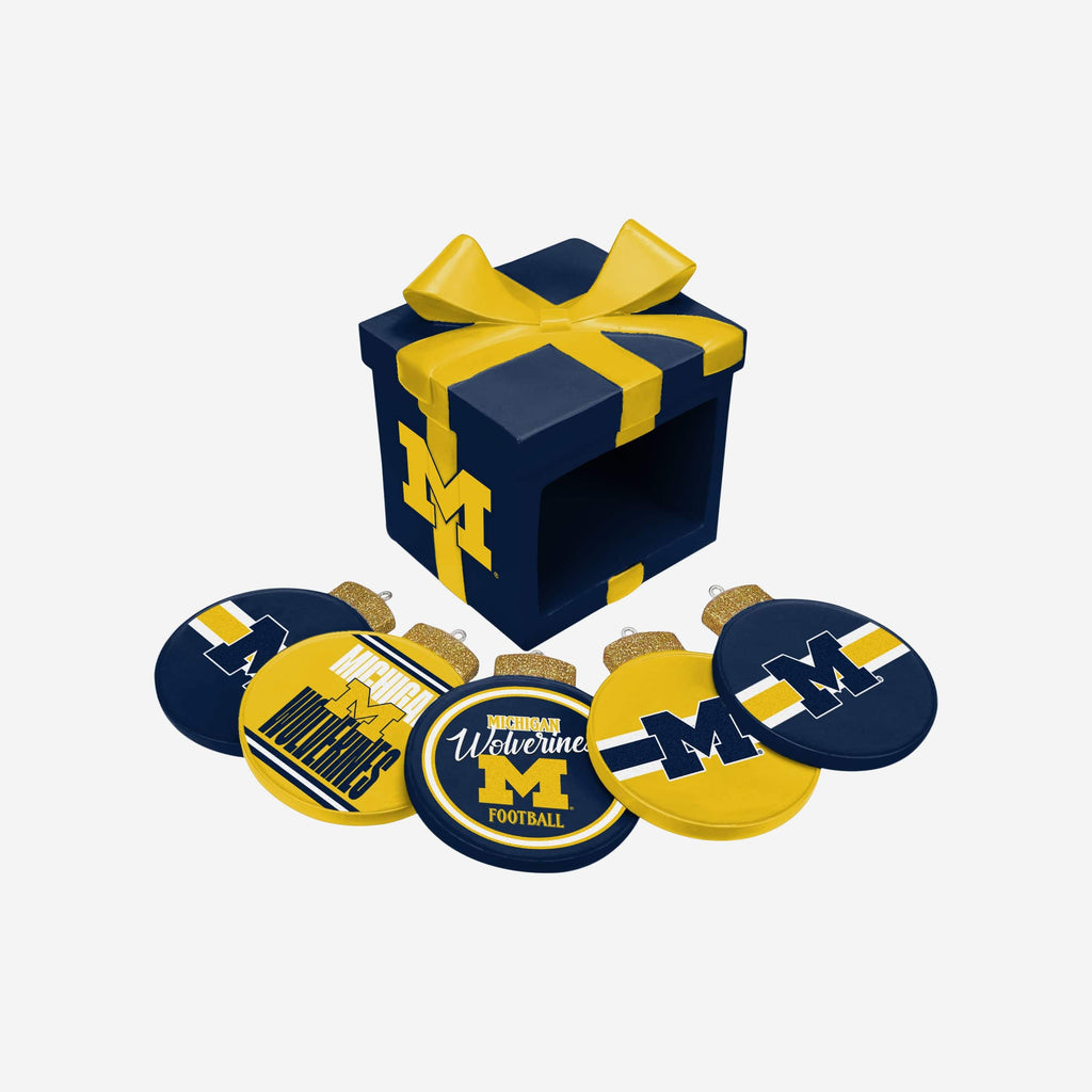 Michigan Wolverines Holiday 5 Pack Coaster Set FOCO