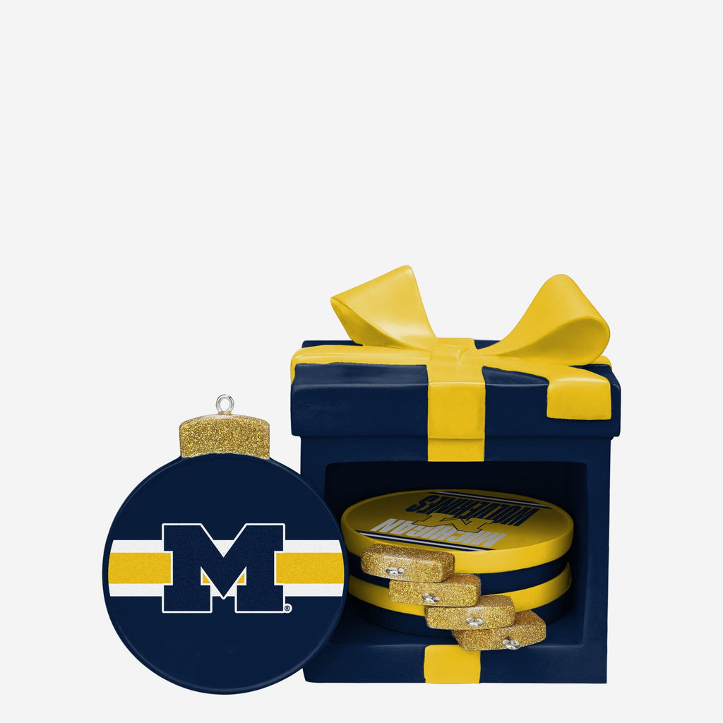 Michigan Wolverines Holiday 5 Pack Coaster Set FOCO