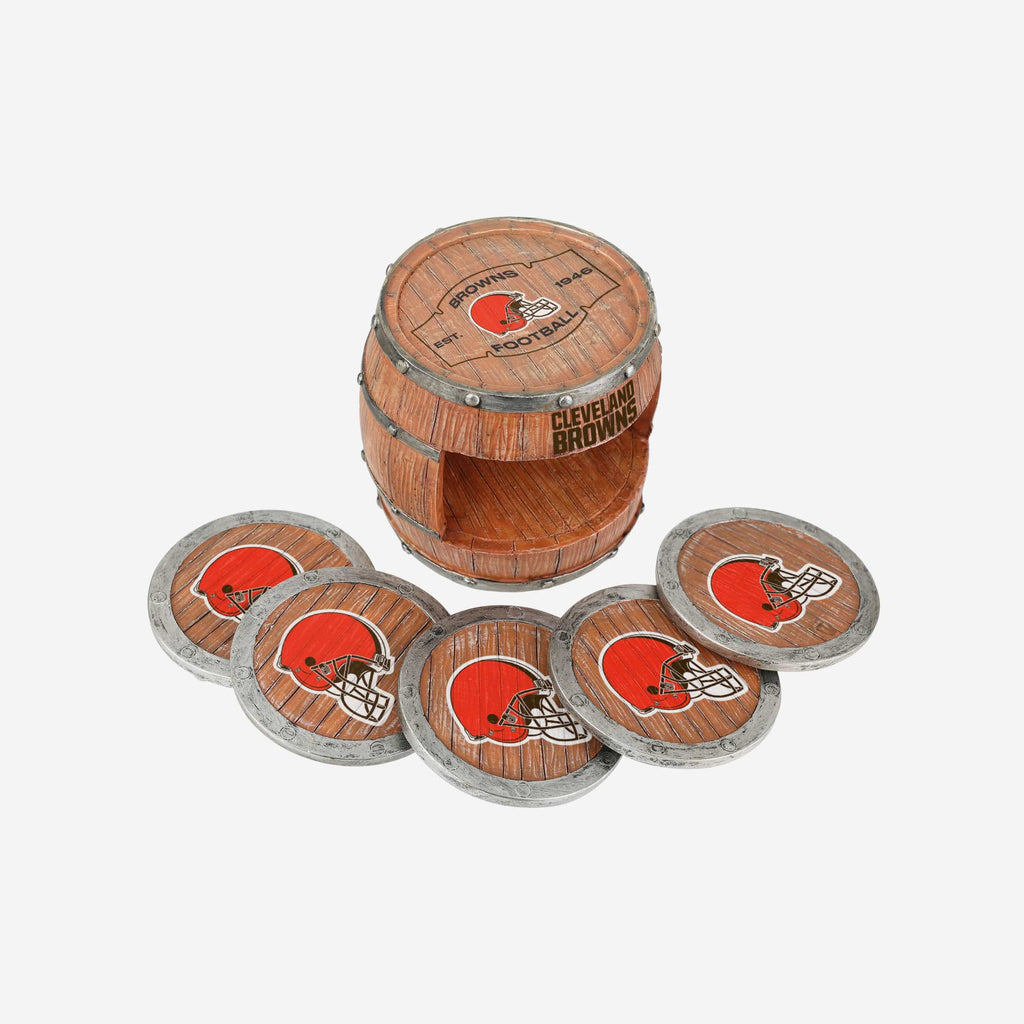 Cleveland Browns 5 Pack Barrel Coaster Set FOCO