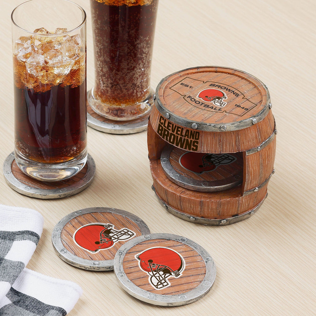 Cleveland Browns 5 Pack Barrel Coaster Set FOCO
