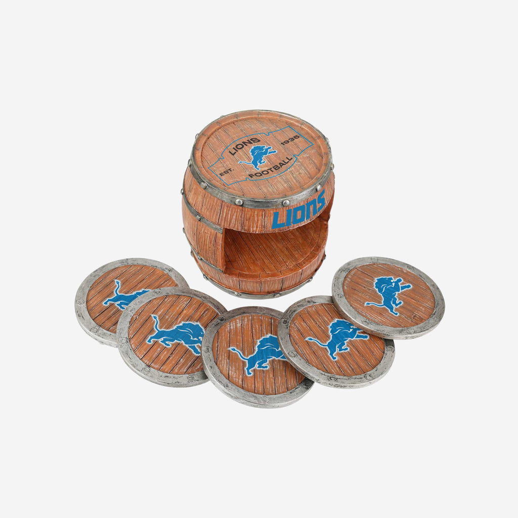 Detroit Lions 5 Pack Barrel Coaster Set FOCO