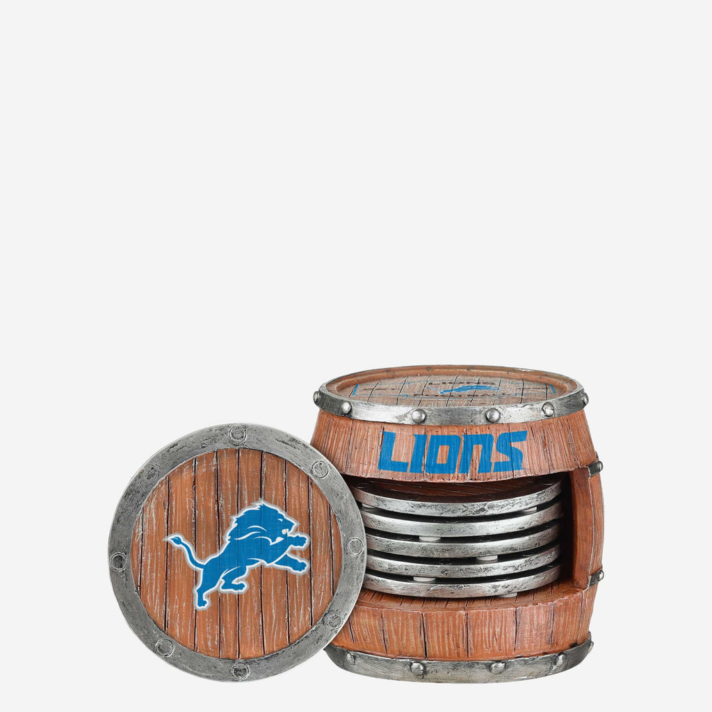 Detroit Lions 5 Pack Barrel Coaster Set FOCO