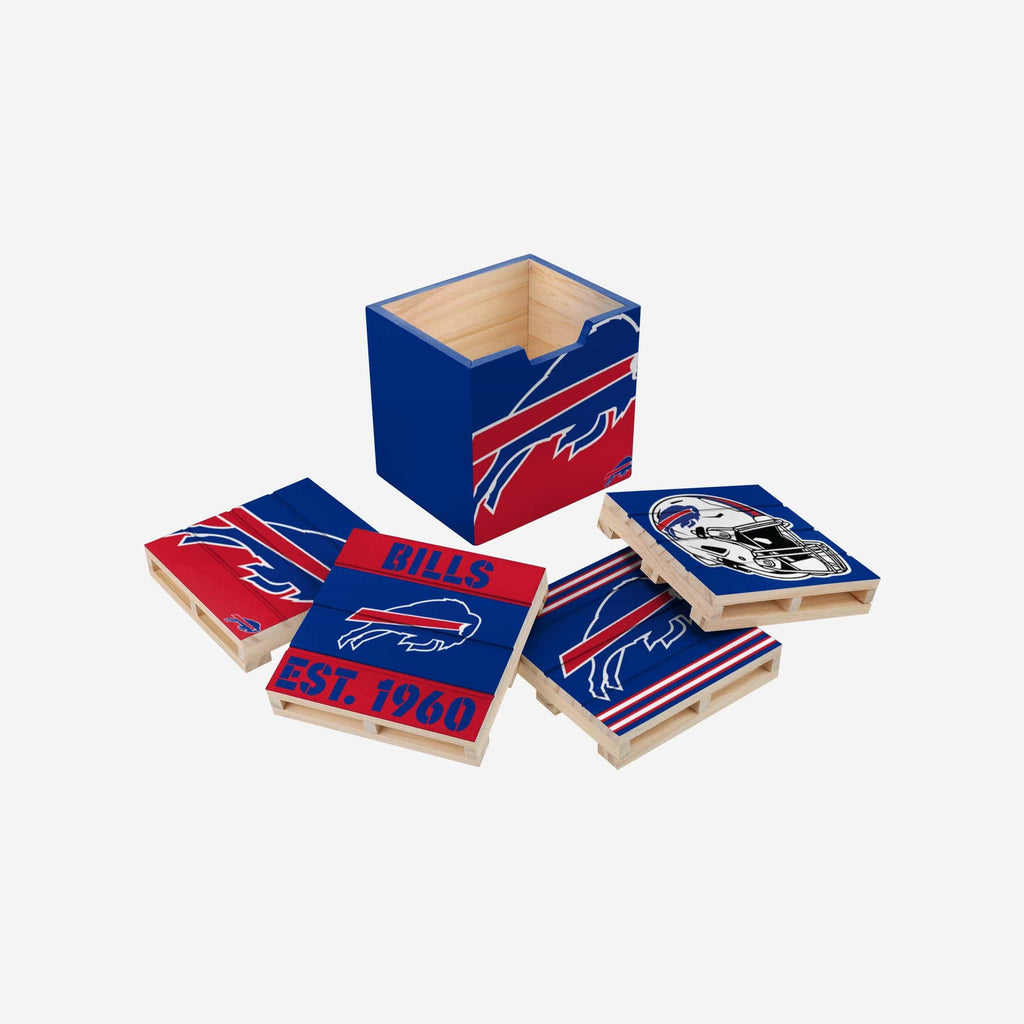 Buffalo Bills 4 Pack Pallet Coaster Set FOCO