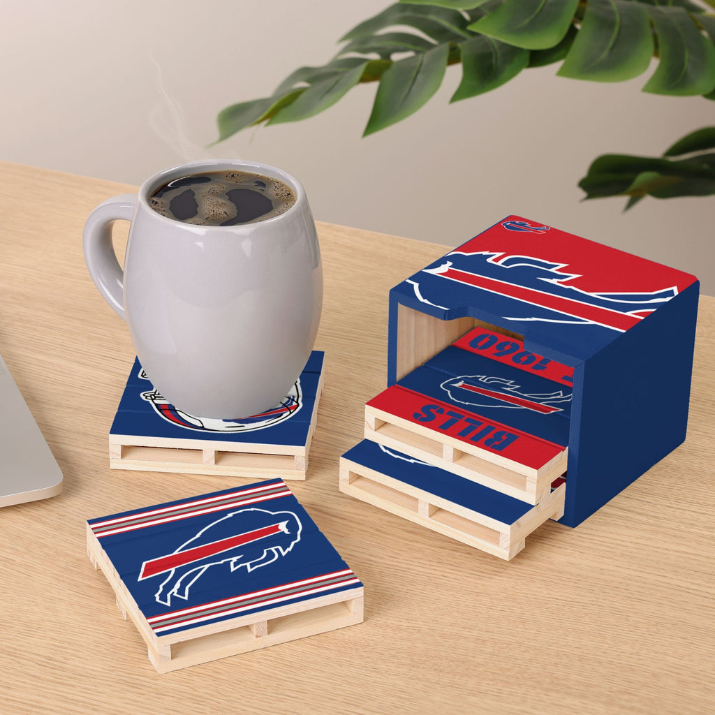 Buffalo Bills 4 Pack Pallet Coaster Set FOCO
