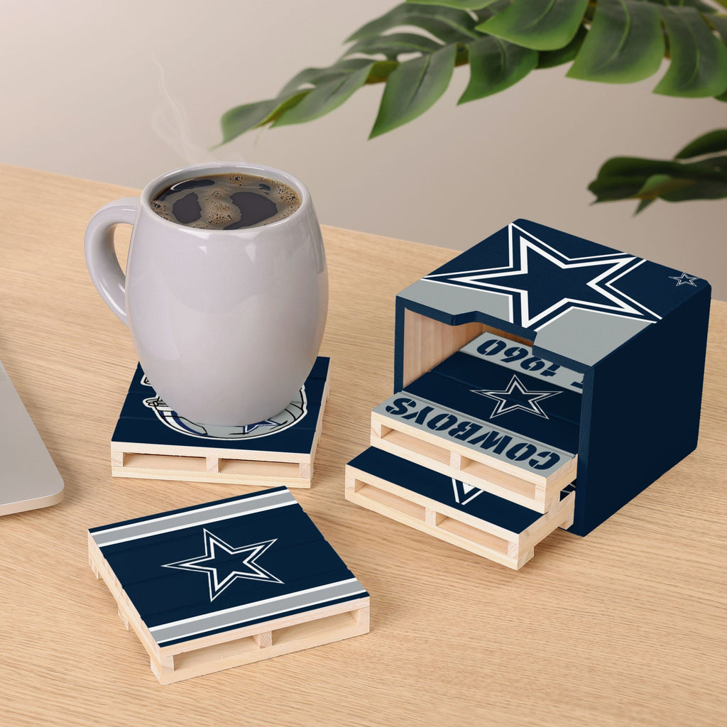 Dallas Cowboys 4 Pack Pallet Coaster Set FOCO