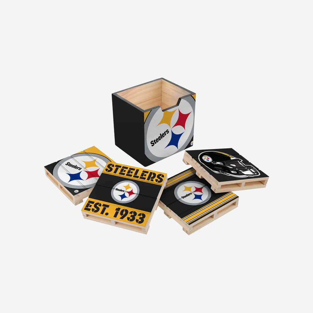 Pittsburgh Steelers 4 Pack Pallet Coaster Set FOCO