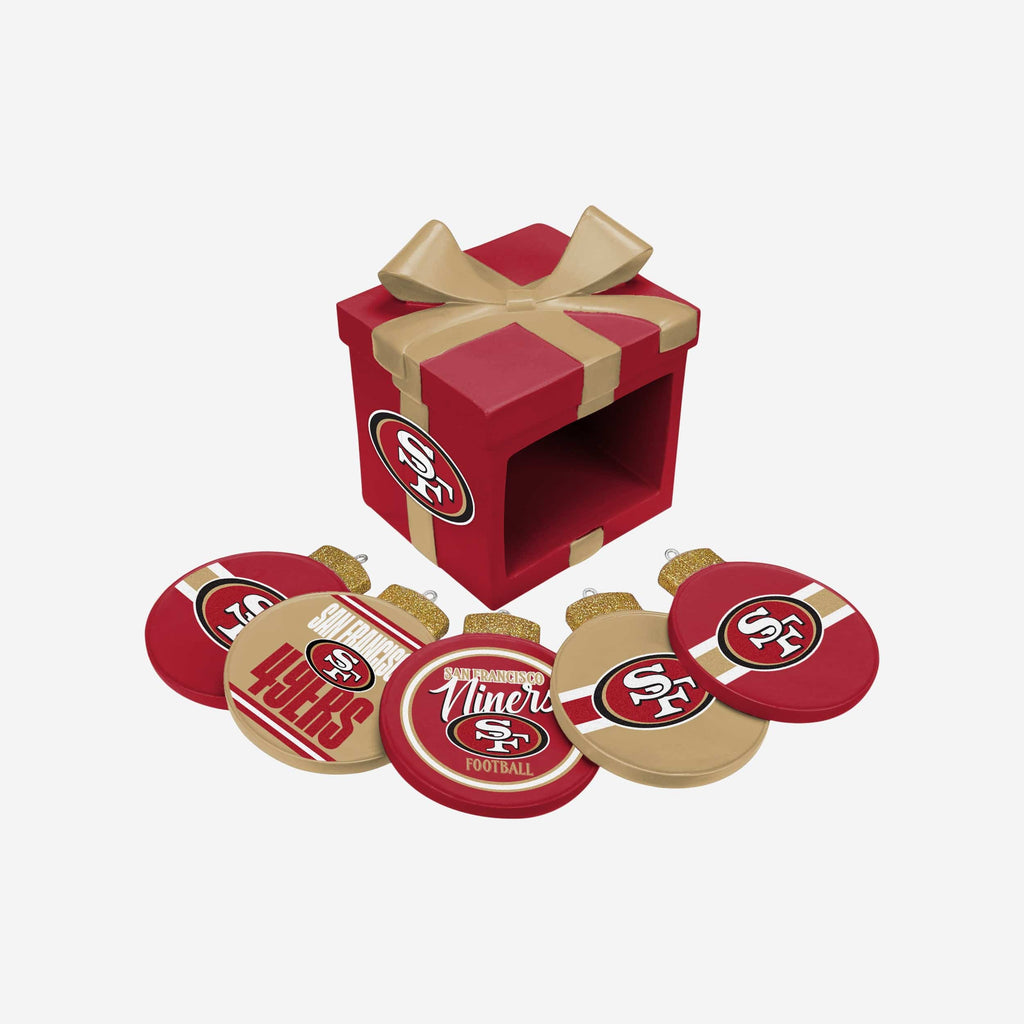 San Francisco 49ers Holiday 5 Pack Coaster Set FOCO