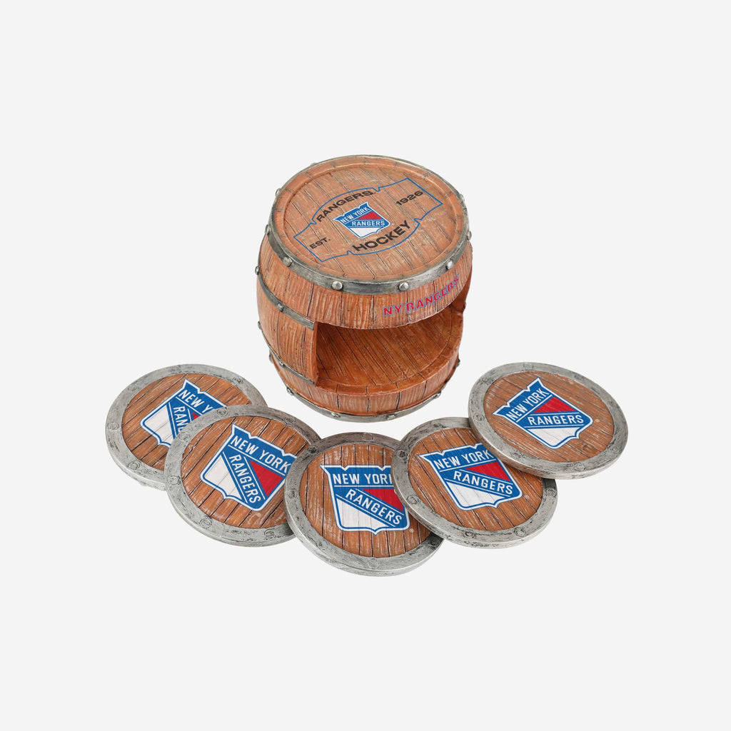 New York Rangers 5 Pack Barrel Coaster Set FOCO