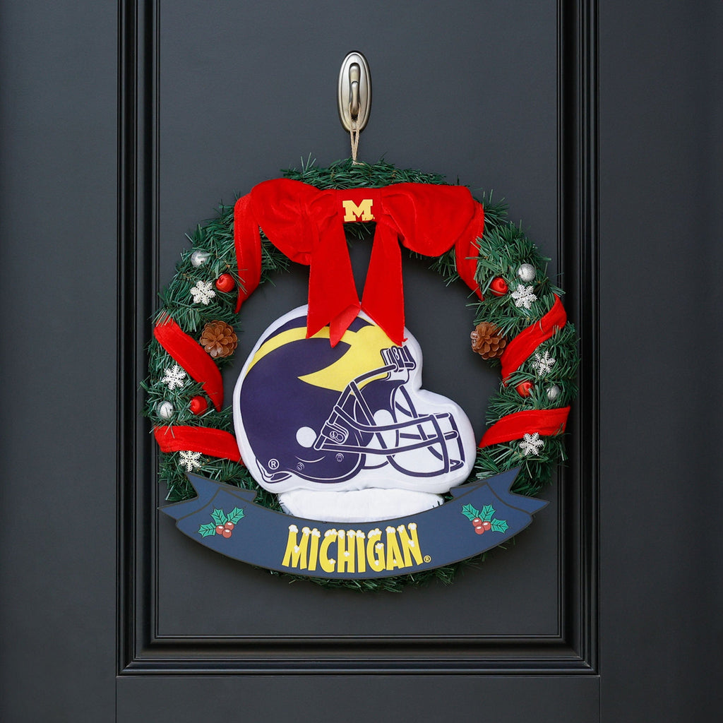 Michigan Wolverines Holiday Helmet Door Wreath FOCO