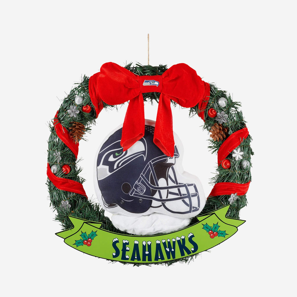 Seattle Seahawks Holiday Helmet Door Wreath FOCO