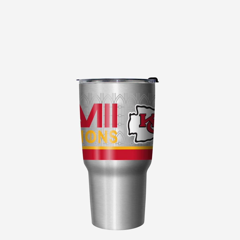 Kansas City Chiefs Super Bowl LVIII Champions Silver 27 oz Stainless S FOCO