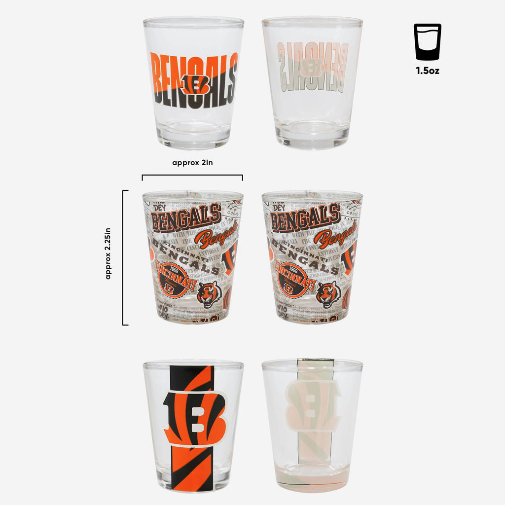 Cincinnati Bengals 3 Pack Shot Glass FOCO