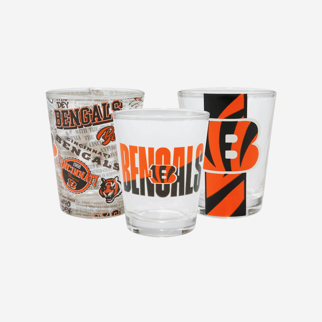 Cincinnati Bengals 3 Pack Shot Glass FOCO