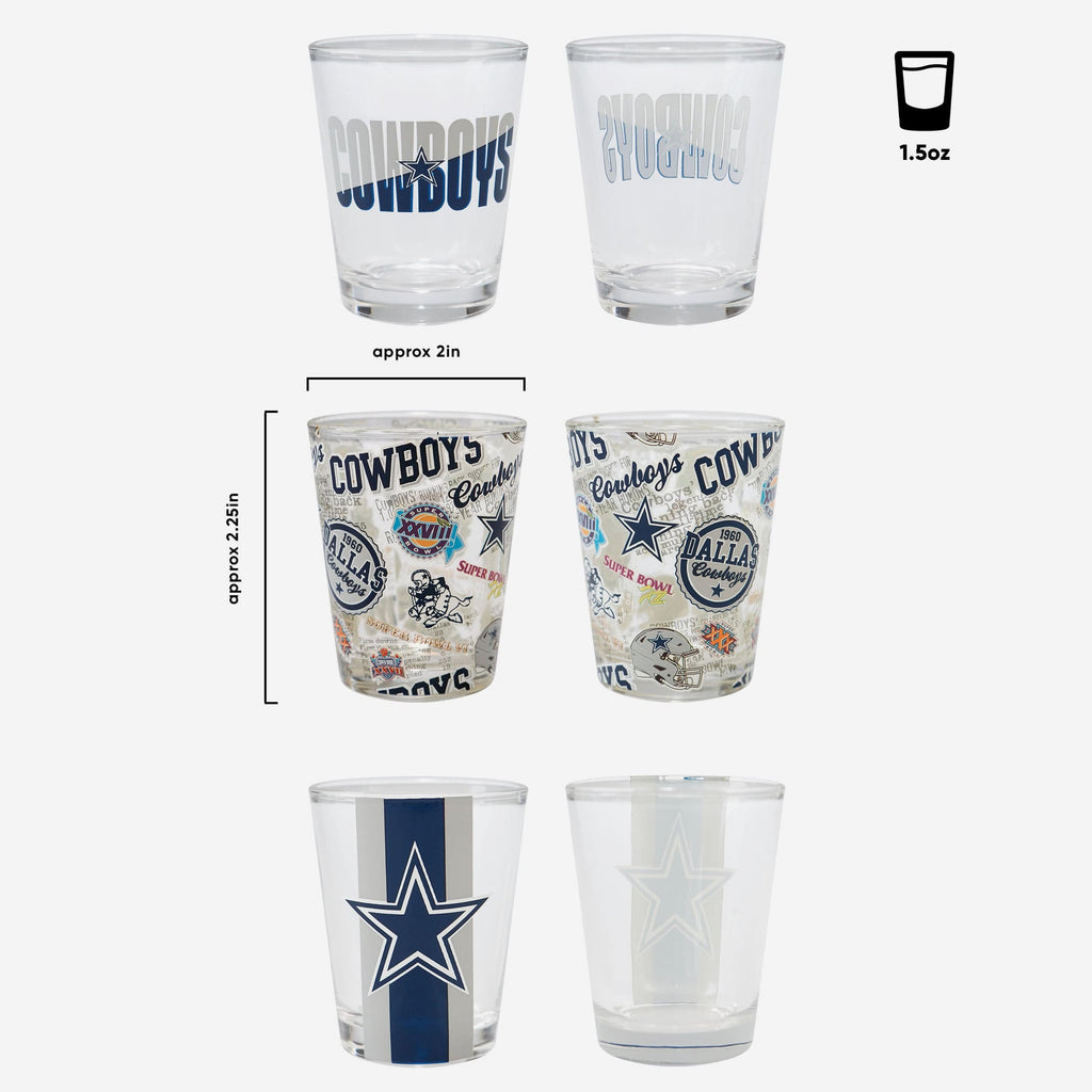 Dallas Cowboys 3 Pack Shot Glass FOCO