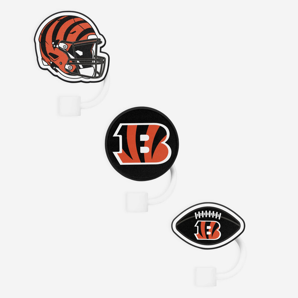 Cincinnati Bengals 3 Pack Primary Logo Straw Toppers FOCO