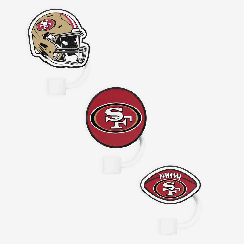 San Francisco 49ers 3 Pack Primary Logo Straw Toppers FOCO