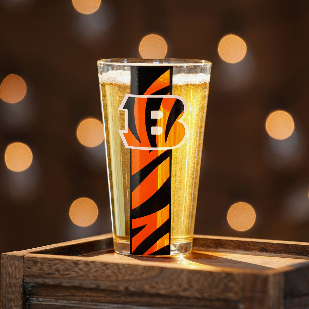 Cincinnati Bengals Team Stripe Pint Glass FOCO