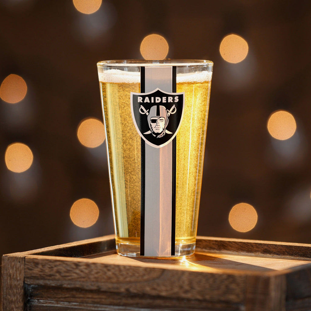 Las Vegas Raiders Team Stripe Pint Glass FOCO