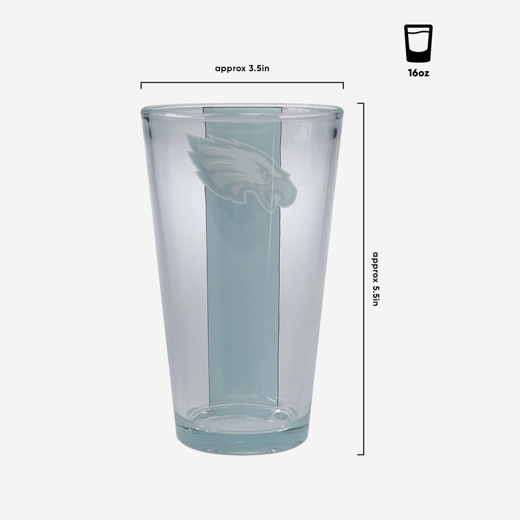 Philadelphia Eagles Team Stripe Pint Glass FOCO