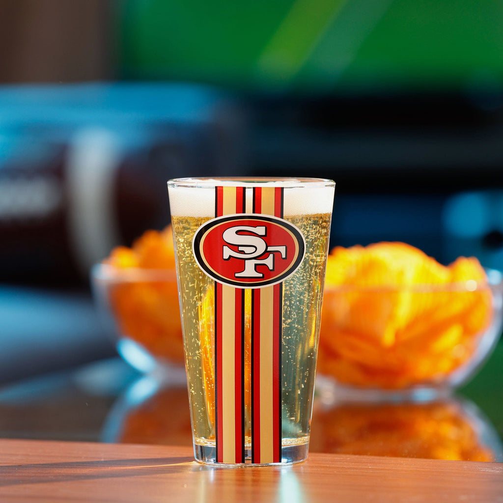 San Francisco 49ers Team Stripe Pint Glass FOCO