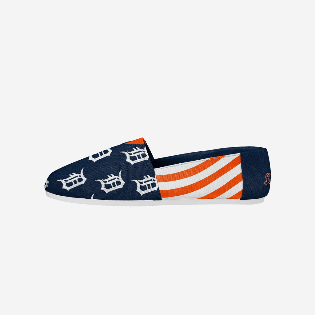 Detroit Tigers Womens Stripe Canvas Shoe FOCO
