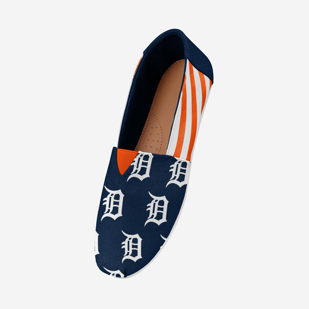Detroit Tigers Womens Stripe Canvas Shoe FOCO