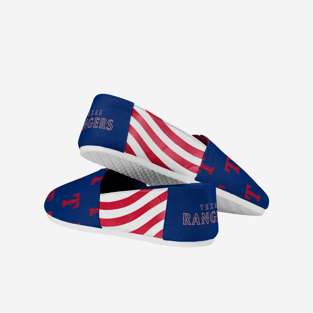 Texas Rangers Womens Stripe Canvas Shoe FOCO