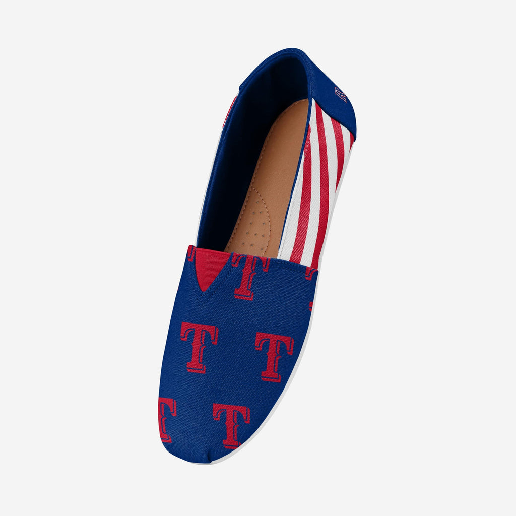 Texas Rangers Womens Stripe Canvas Shoe FOCO