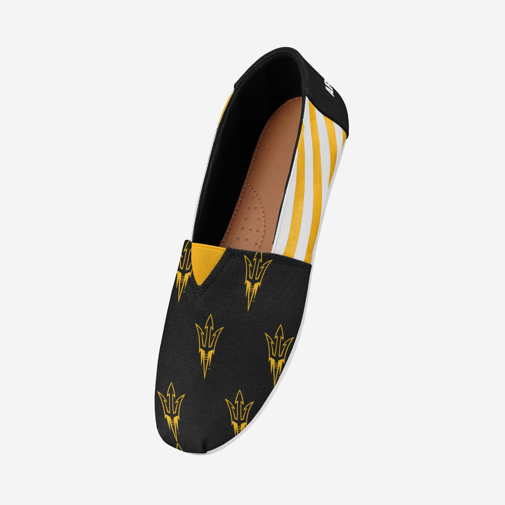 Arizona State Sun Devils Womens Stripe Canvas Shoe FOCO