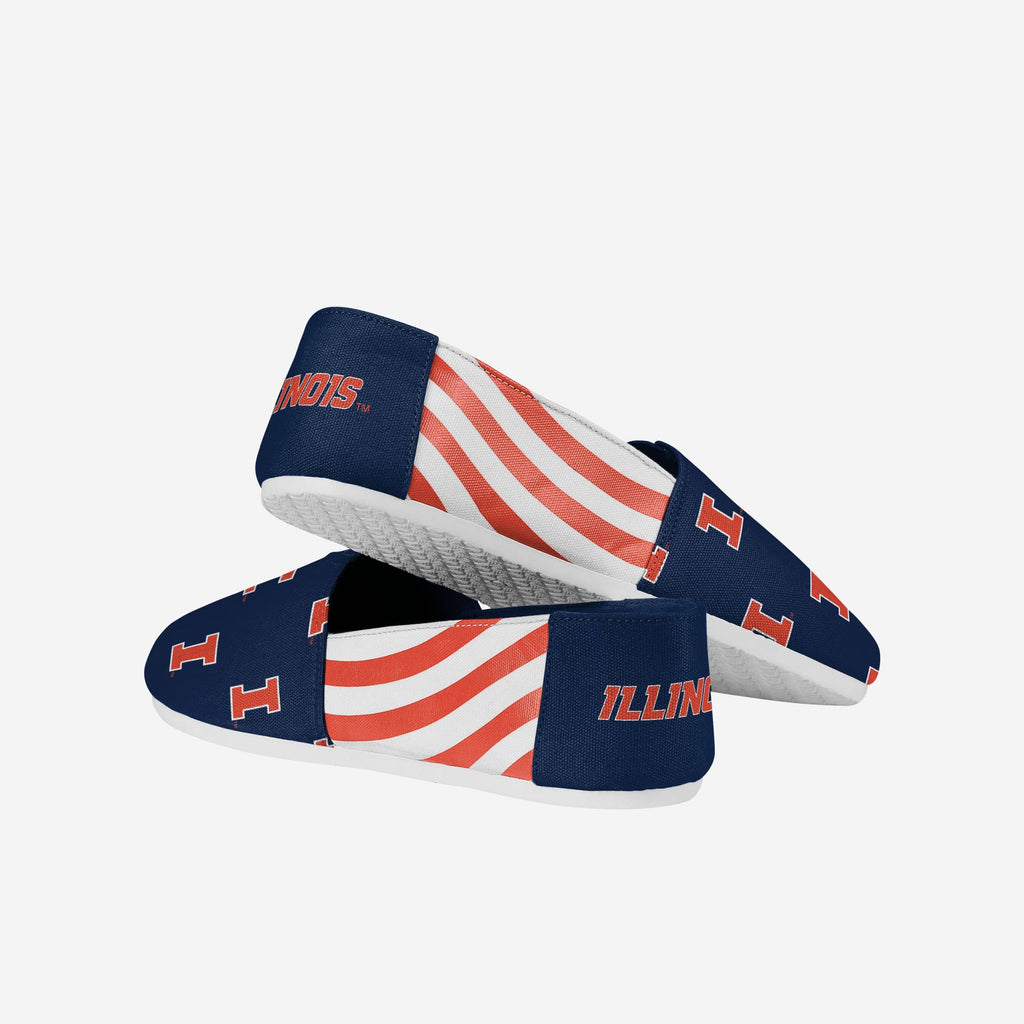 Illinois Fighting Illini Womens Stripe Canvas Shoe FOCO