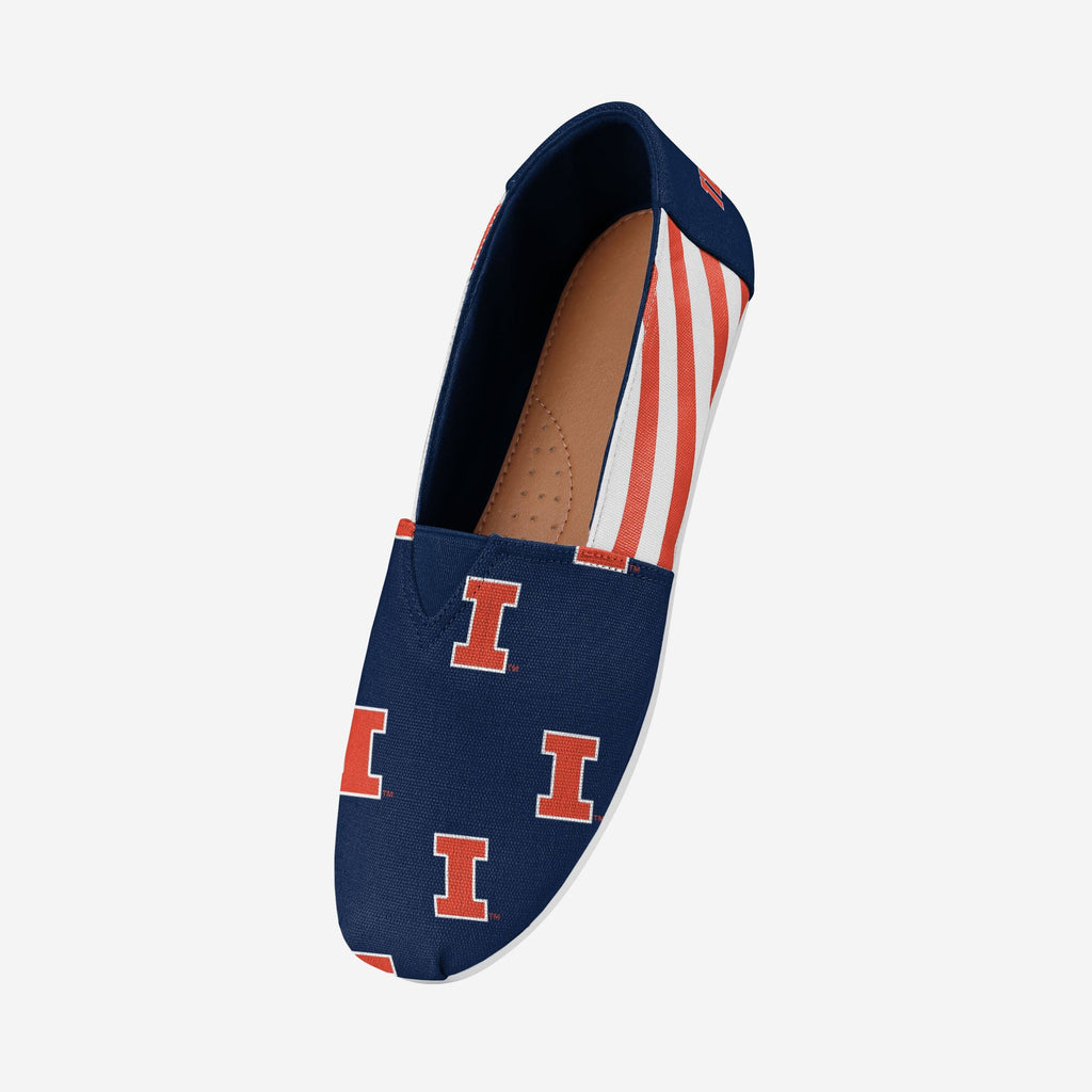 Illinois Fighting Illini Womens Stripe Canvas Shoe FOCO