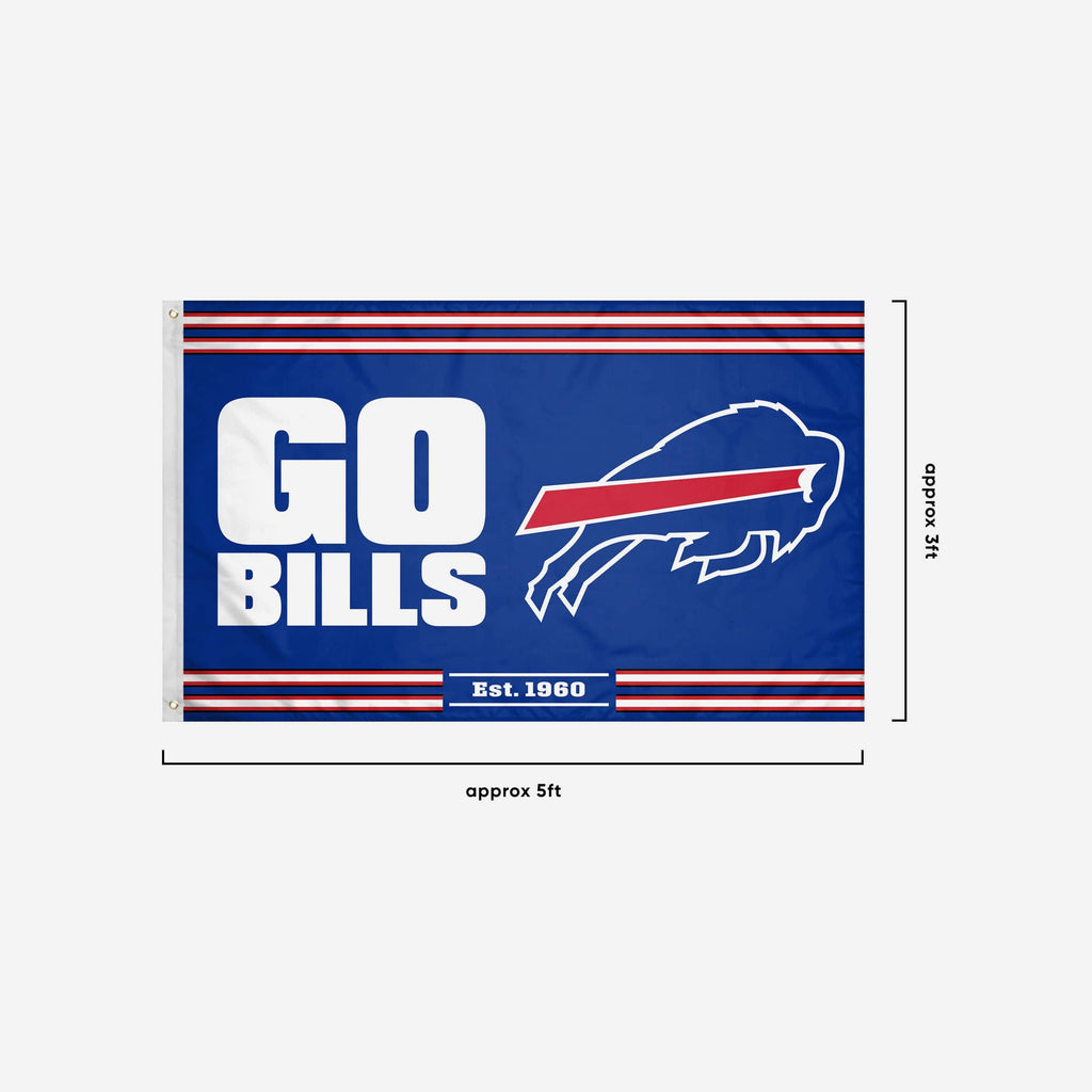 Buffalo Bills Horizontal Slogan Flag FOCO