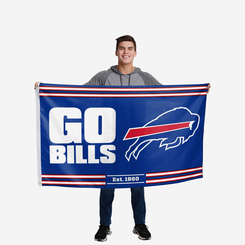 Buffalo Bills Horizontal Slogan Flag FOCO