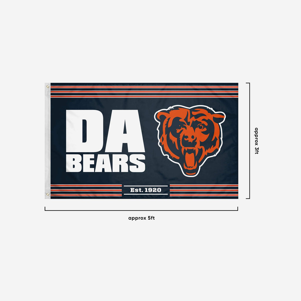 Chicago Bears Horizontal Slogan Flag FOCO