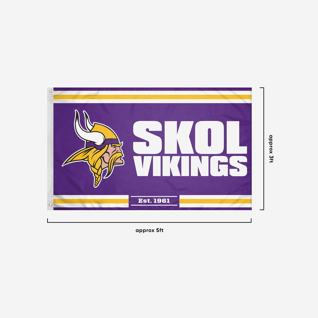Minnesota Vikings Horizontal Slogan Flag FOCO