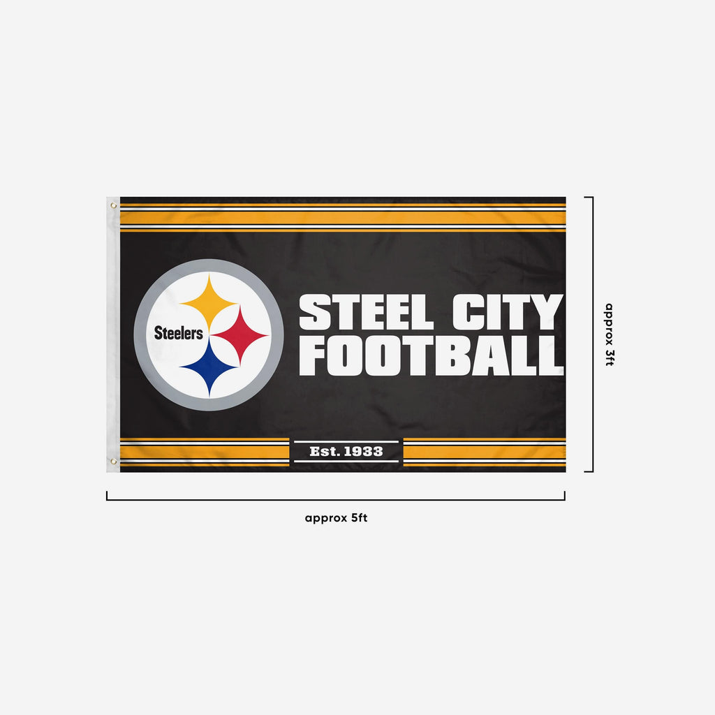 Pittsburgh Steelers Horizontal Slogan Flag FOCO