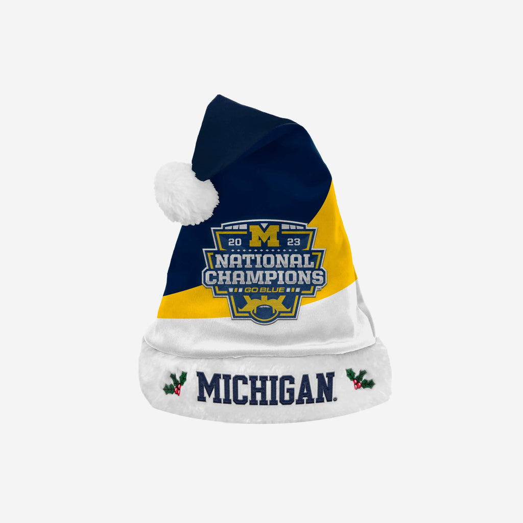 Michigan Wolverines 2023 Football National Champions Basic Santa Hat FOCO